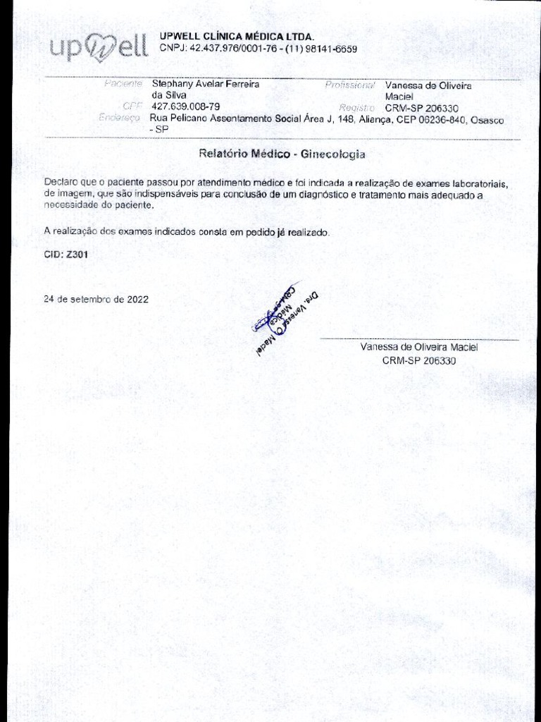 Topo Imagem Modelo De Relatorio Medico