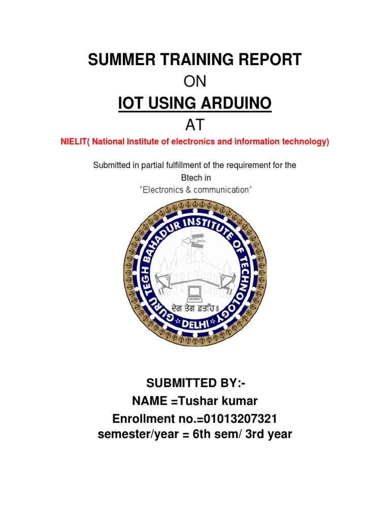 Iot Using Arduino Report (Tushar) | Download Free PDF | Internet Of Things | Computer Network