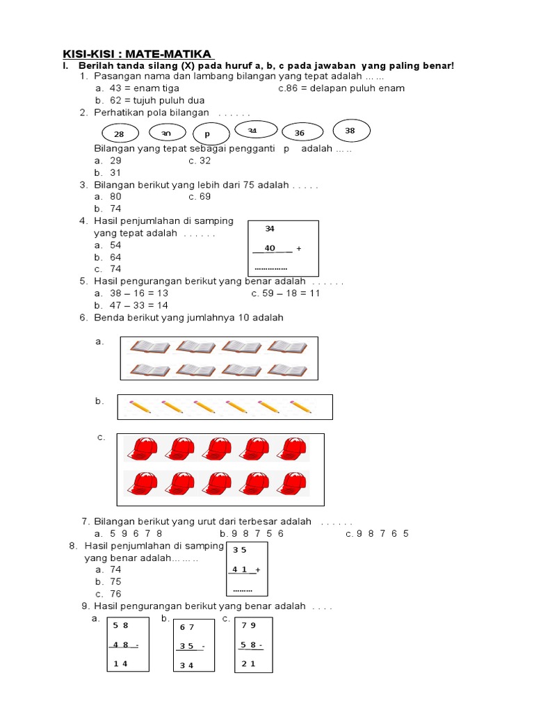 Kisi Kisi Mate Matika 23 24 | PDF