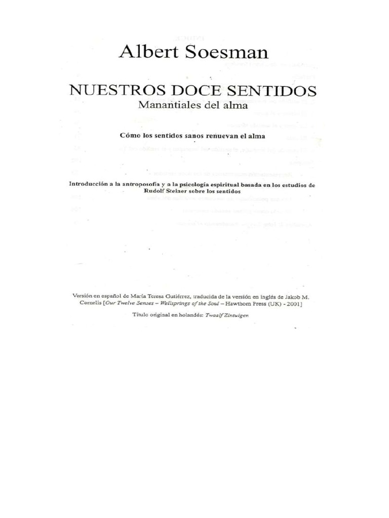 Albert Soesman - Nuestros Doce Sentidos | PDF