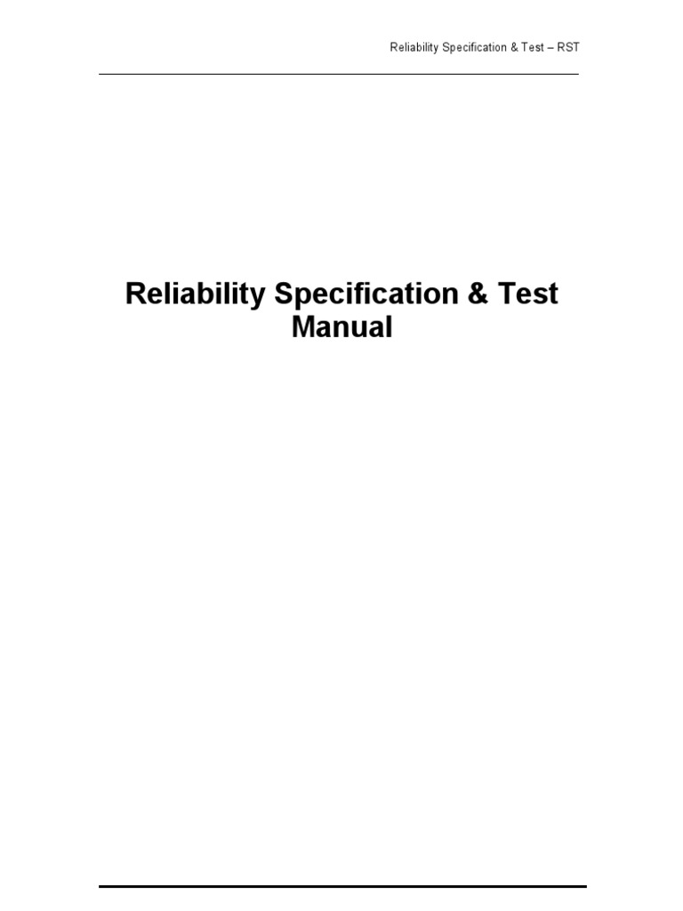 'Generic' Rel Spec Test | PDF | Reliability Engineering | Production ...