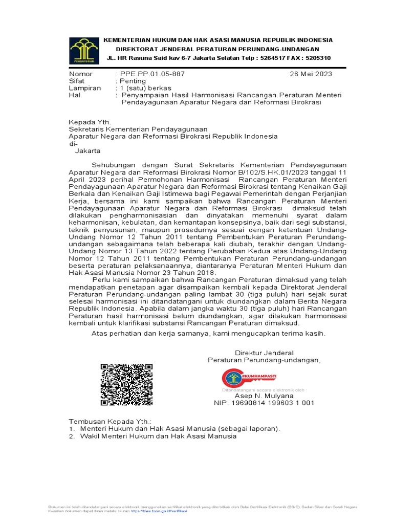 Saimon RperPANRB KGB KGI PPPK - TTD - Fix | PDF | Politik | Hukum