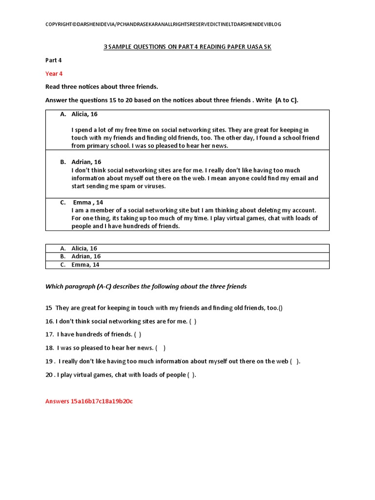 Part 4 SK Reading | PDF