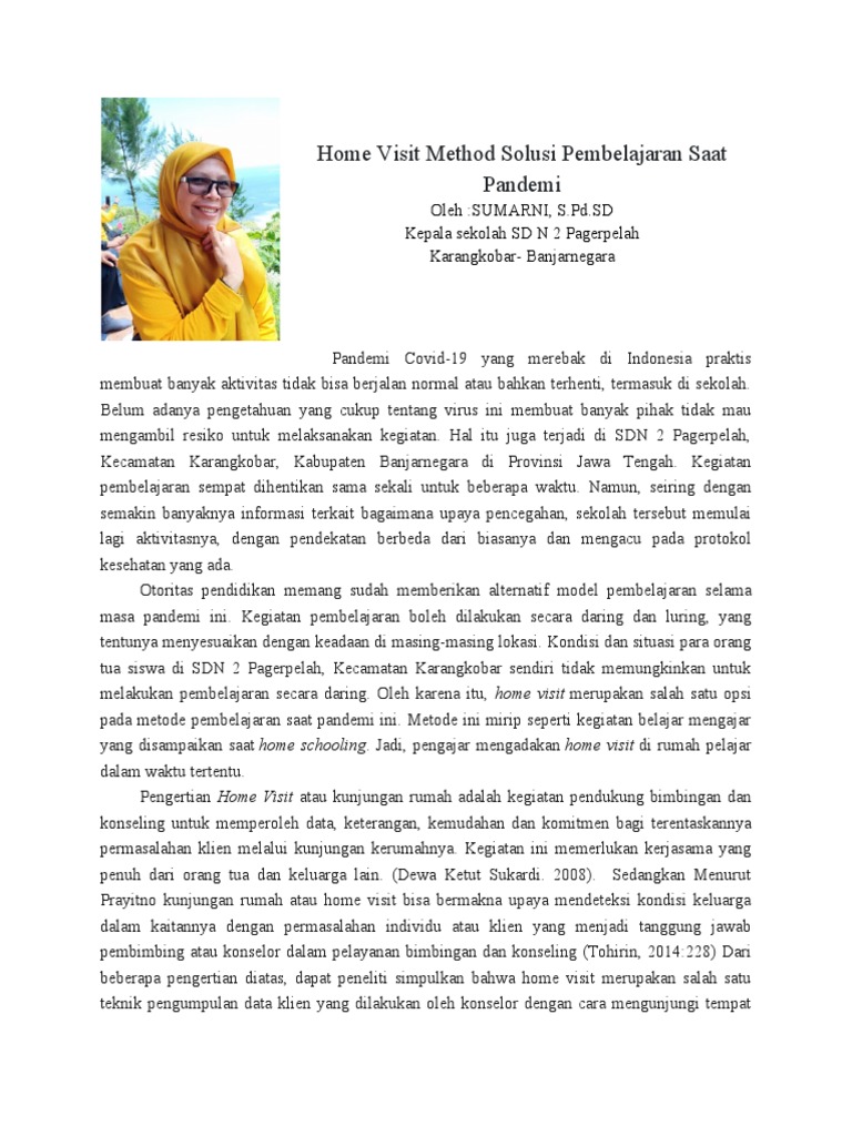 Home Visit Method Solusi Pembelajaran Saat Pandemi Pdf