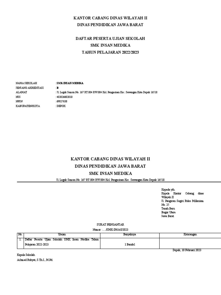 contoh format lembar pengesahan untuk US1 | PDF