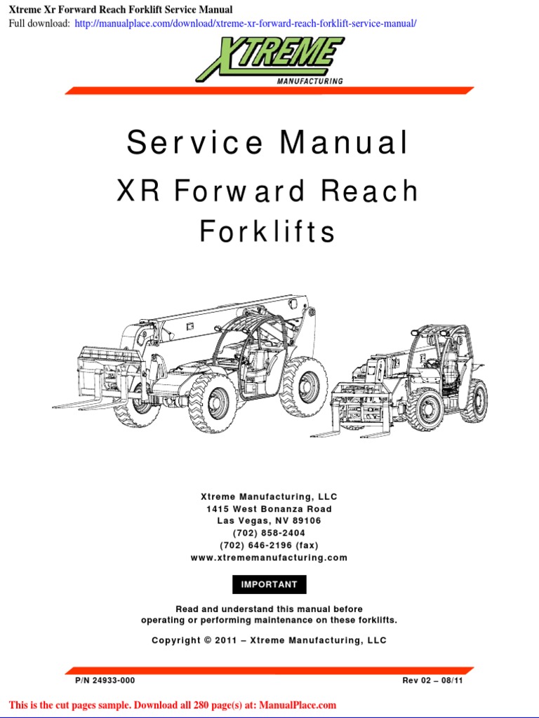 Xtreme Xr Forward Reach Forklift Service Manual | PDF | Axle ...