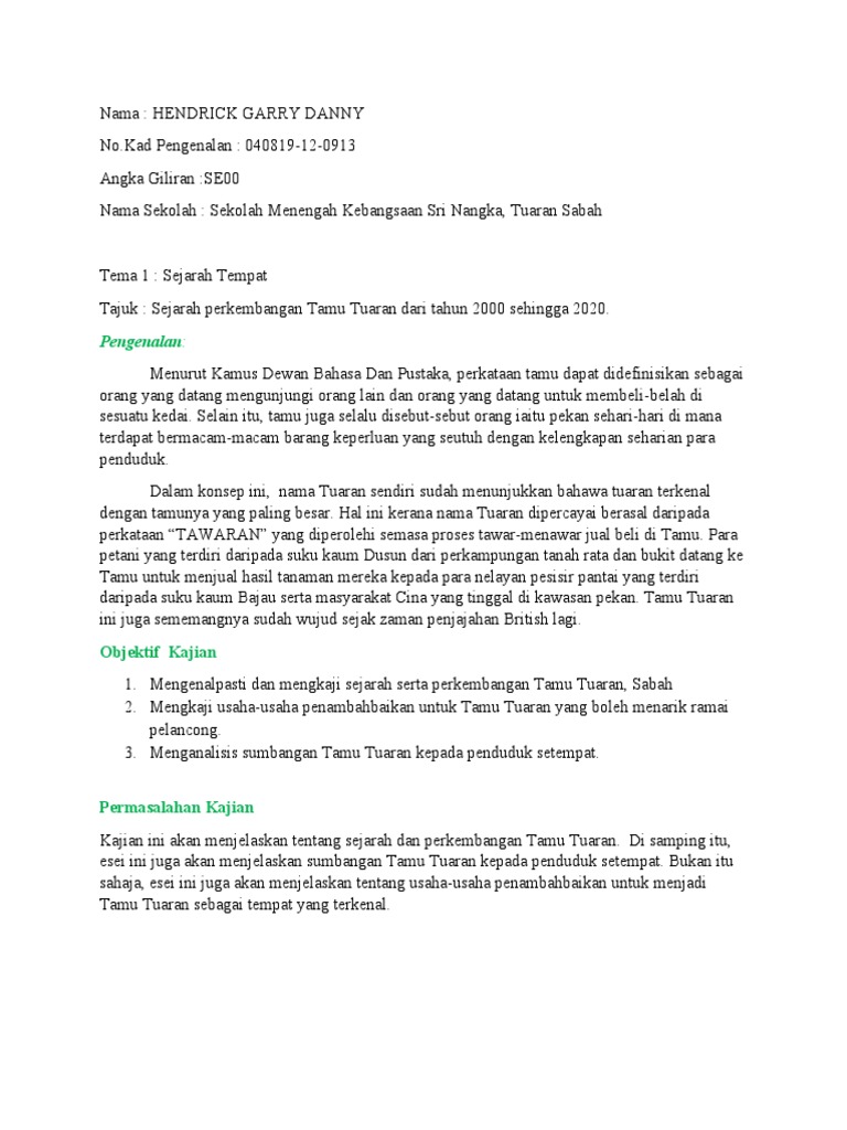 Sejarah Proposal CTH | PDF