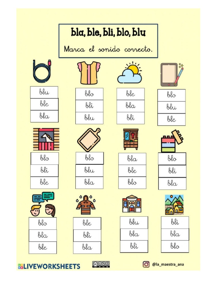 actividades para trabajar BL Y BR | PDF