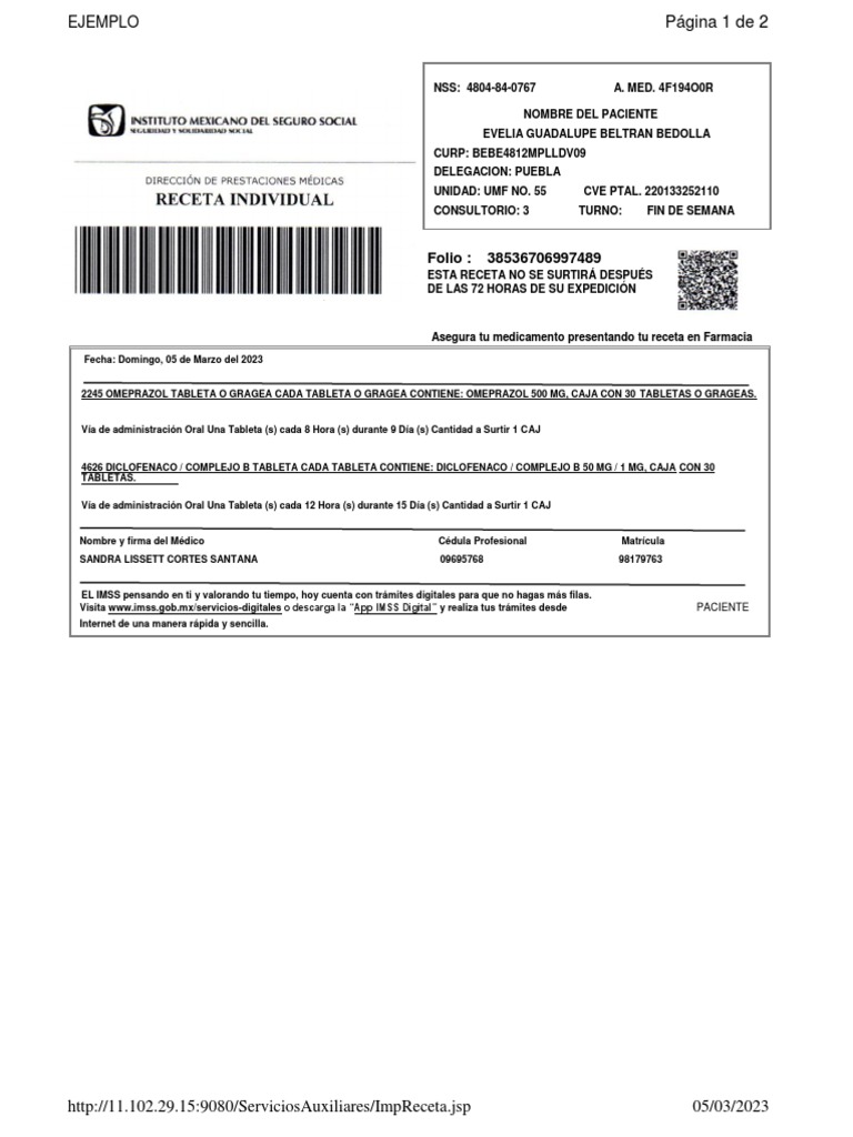 RECETA IMSS | PDF | Farmacia | Productos de la industria química