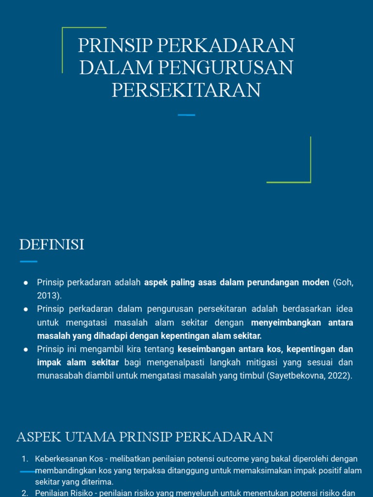Prinsip Perkadaran Dalam Pengurusan Persekitaran Scribd | PDF
