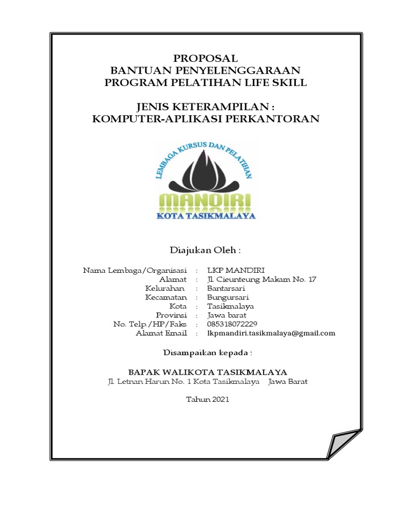 Proposal Pelatihan | PDF