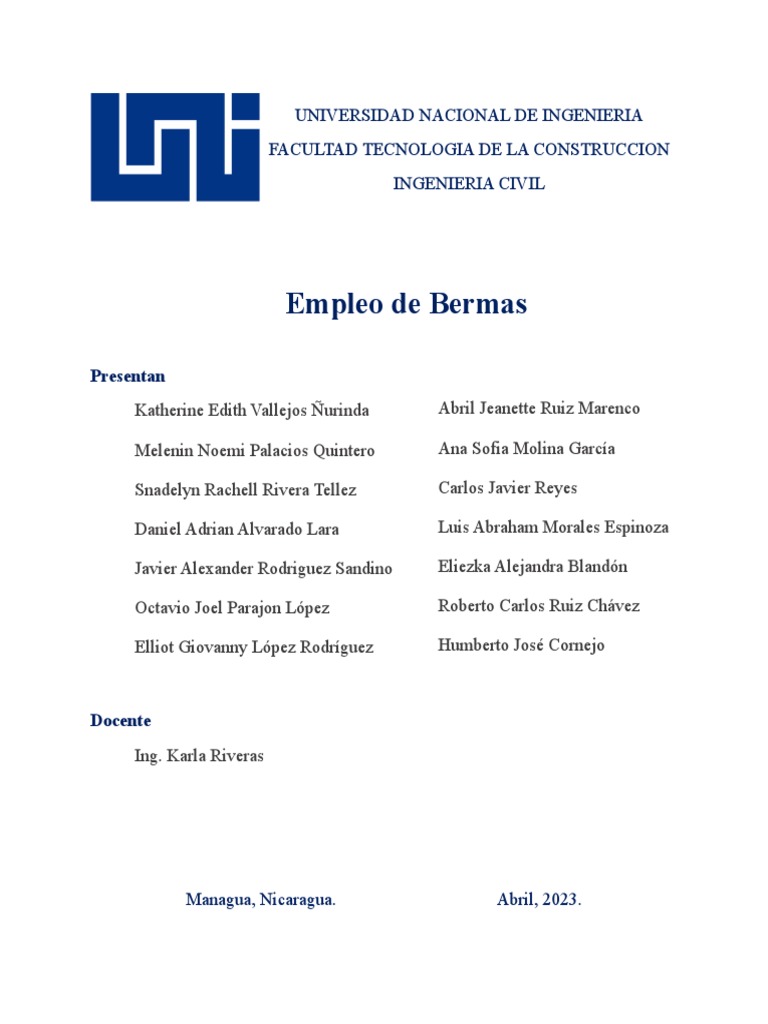 Empleo de Bermas en Taludes Estables | PDF
