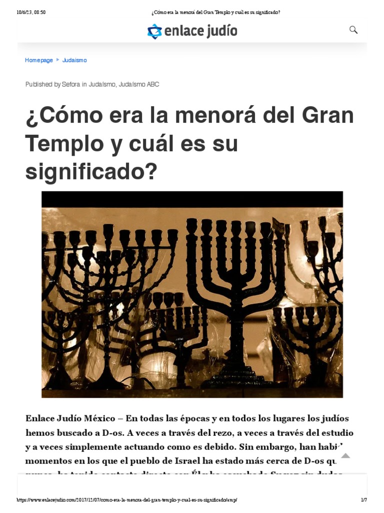 ¿Cómo era la menorá del Gran Templo y cuál es su significado_ | PDF ...