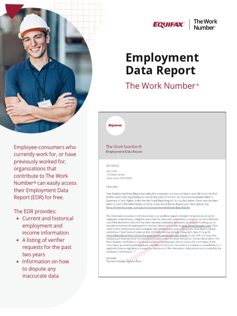 The Work Number Employment Data Report Sample | PDF
