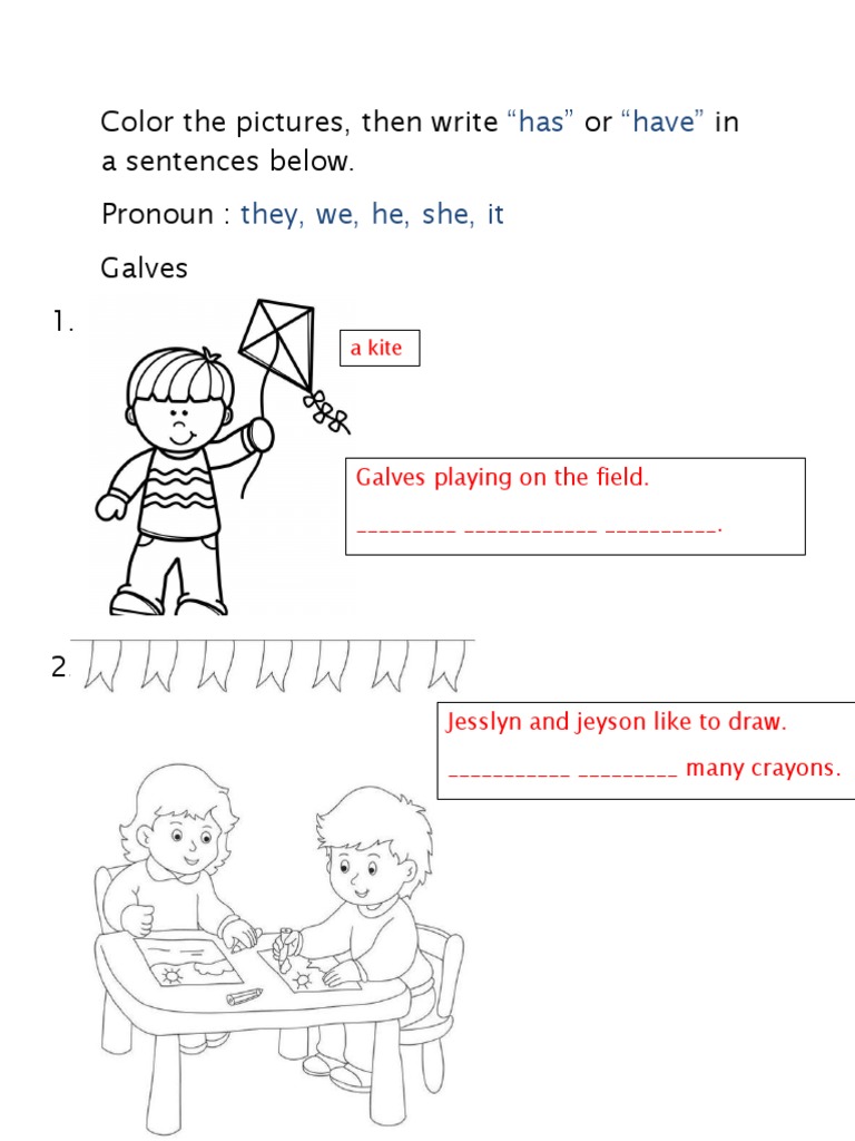Pronoun Practice: Has vs. Have | PDF