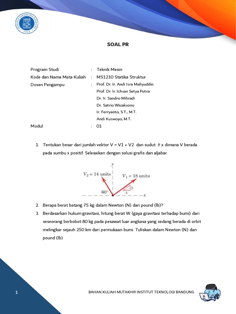 01 Soal Kuis Modul 1 Pengenalan Statika Struktur | PDF 01 Soal Kuis Modul 1 Pengenalan Statika Struktur | PDF