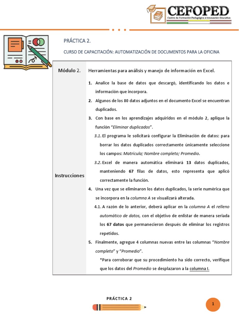 Practica 2 - Modulo 2 | PDF | Microsoft Excel | Informática