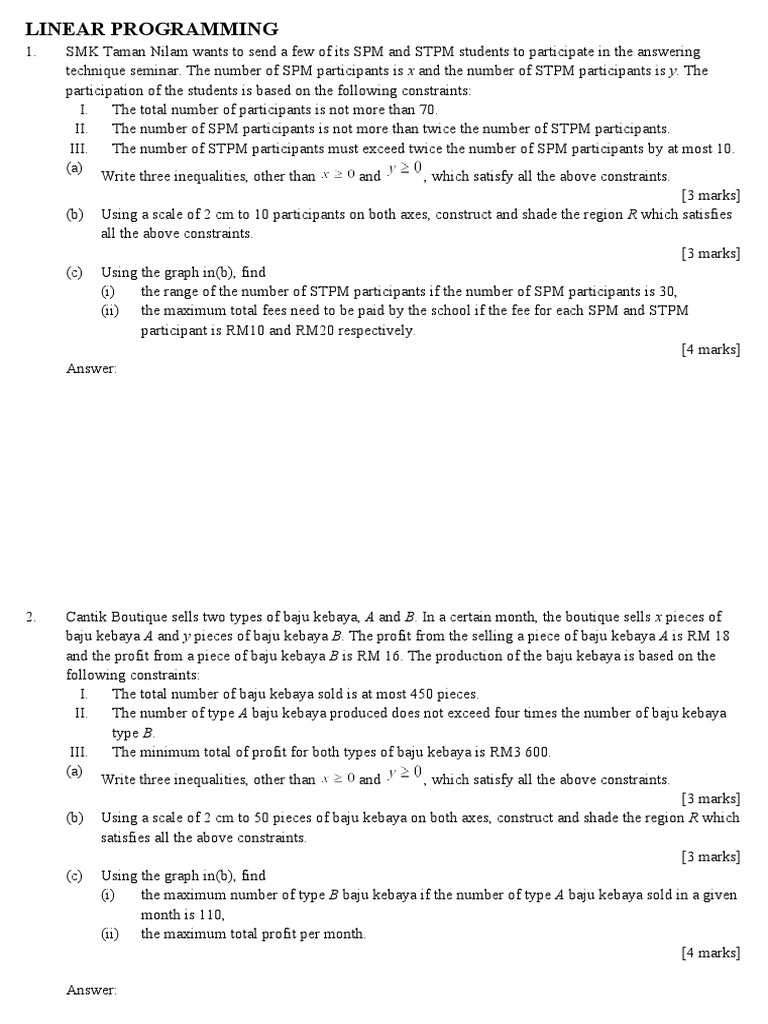 Linear Programming | PDF | Economies Linear Programming | PDF | Economies