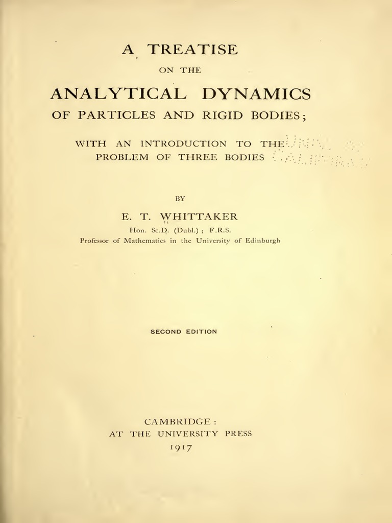 Whittaker Dynamics 17 | PDF | Rotation Around A Fixed Axis | Lagrangian ...