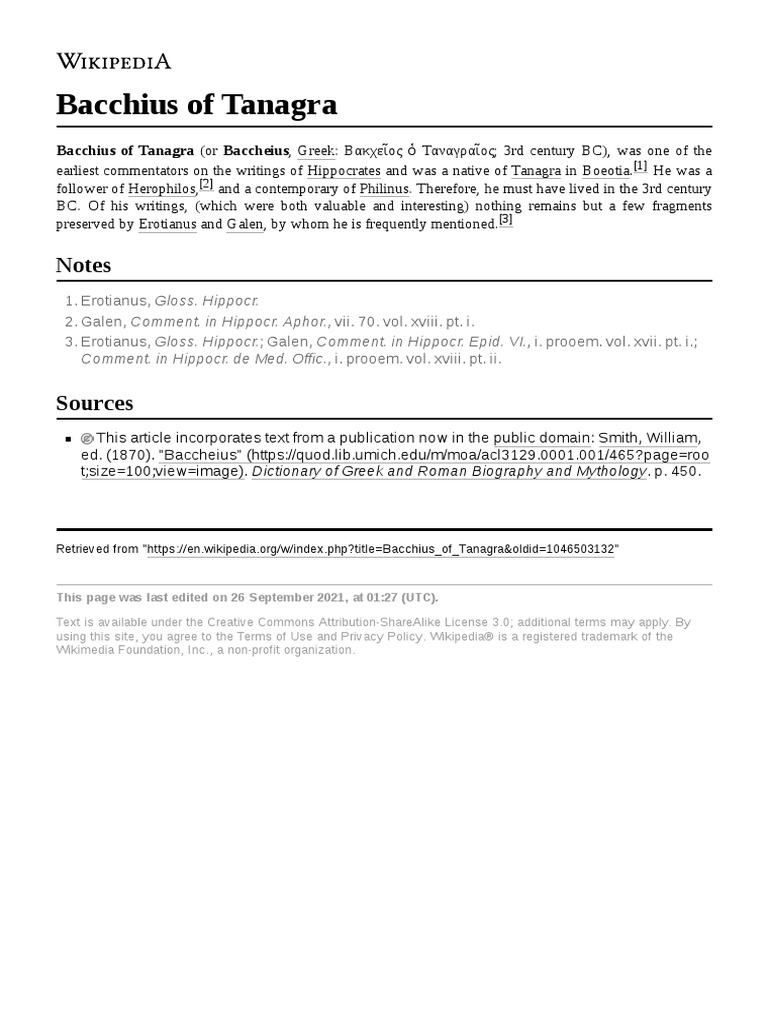 Bacchius of Tanagra | PDF