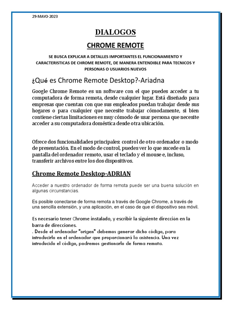 DIALOGOS | PDF | Computadora de escritorio | Hardware de la computadora