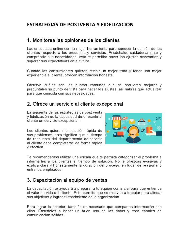 Estrategias de Postventa y Fidelizacion | PDF | Cliente | Tecnologías de la información