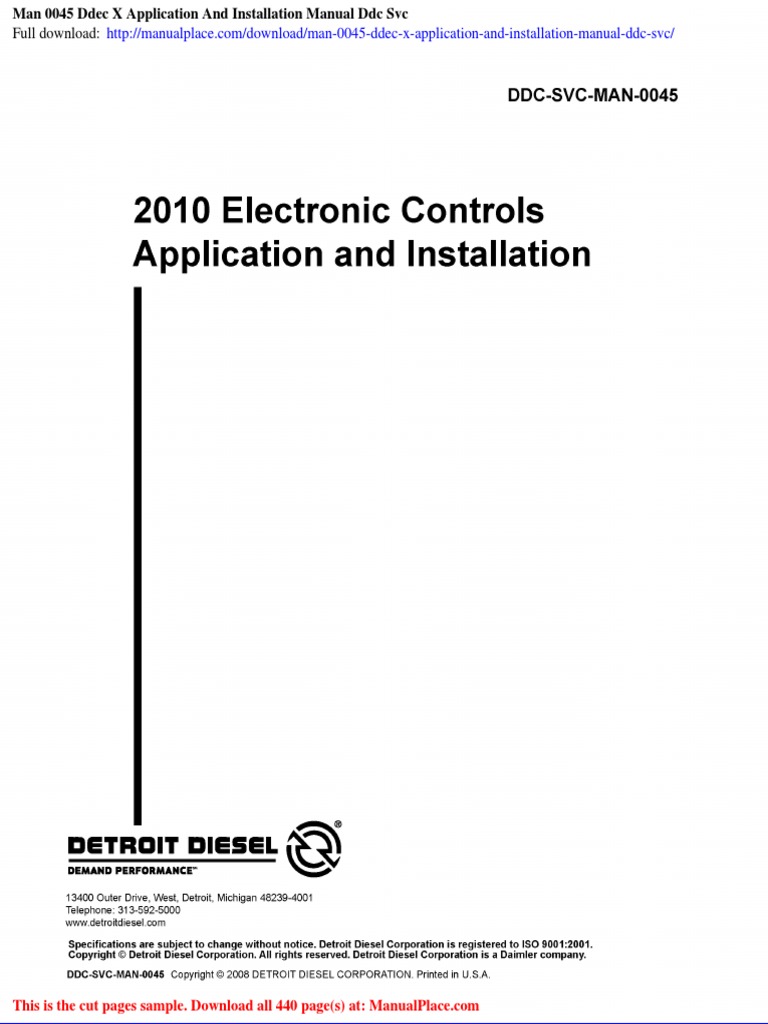 Man 0045 Ddec X Application and Installation Manual DDC SVC | PDF ...