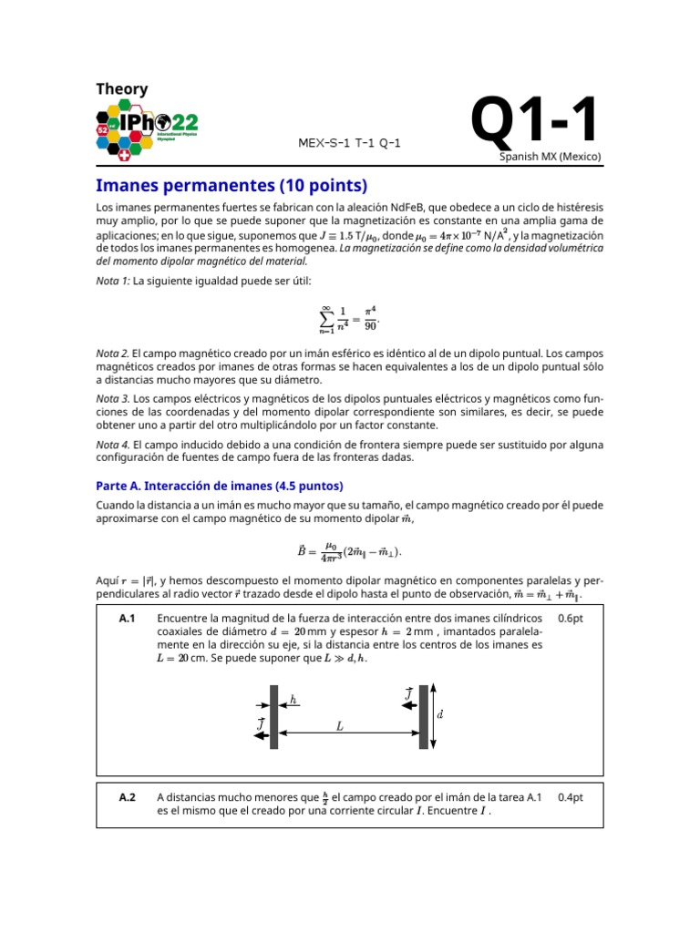 Ipho 2022 Teorico Q1 | PDF