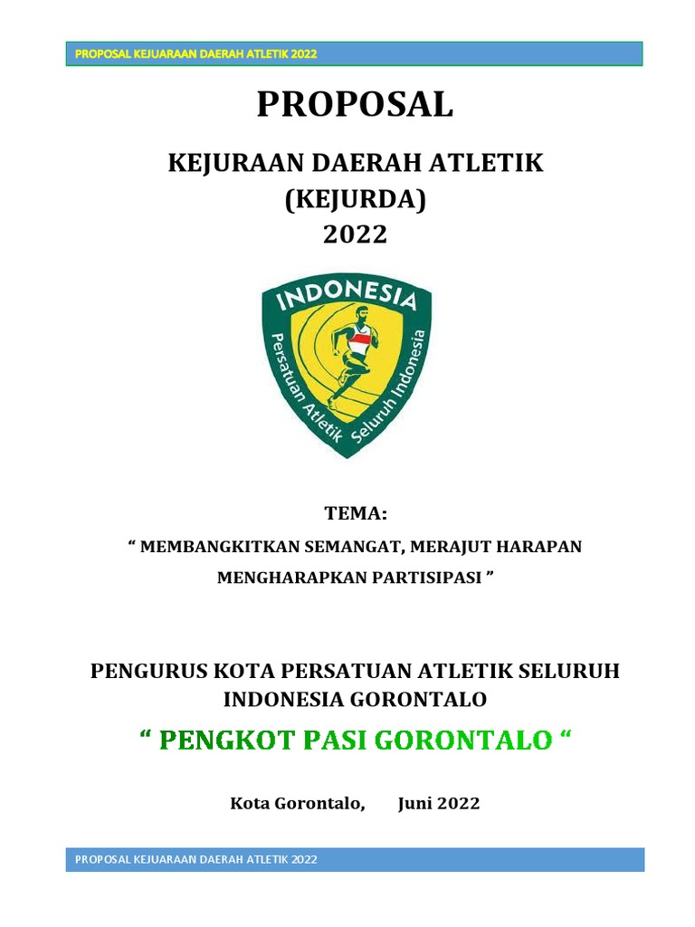 Proposal Kejurda Atletik 2022 | PDF