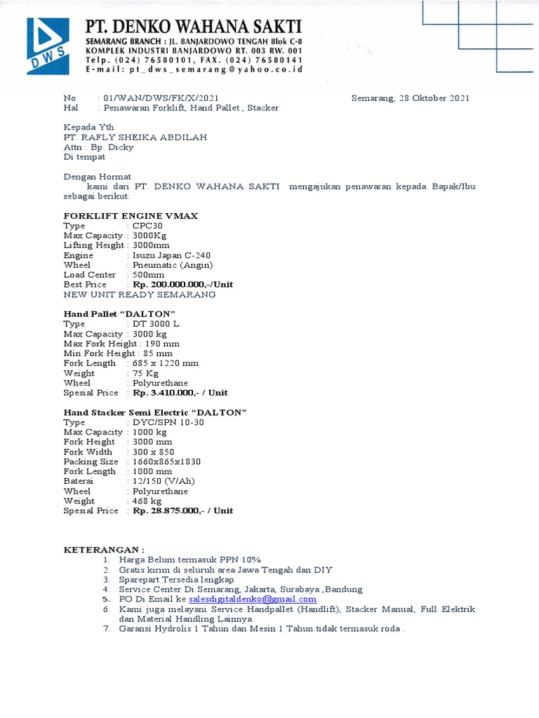 Penawaran PT. Rafly | PDF