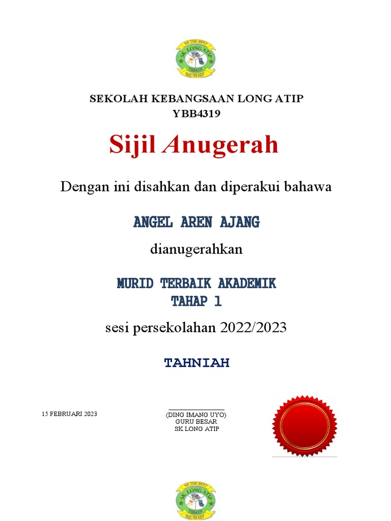 Template Sijil | PDF