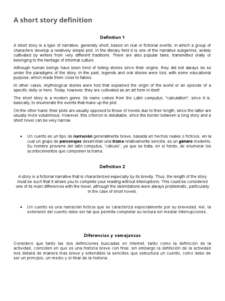 Understanding Short Stories: Definition & Characteristics | PDF | Novels