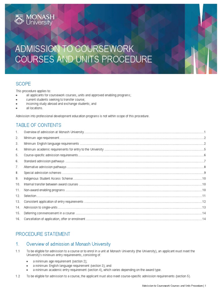 Monash University | PDF | University And College Admission | Academic ...