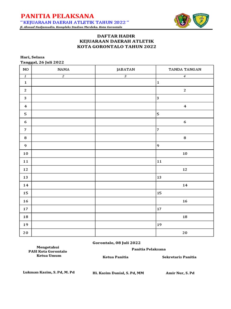 Daftar Hadir Tamu | PDF