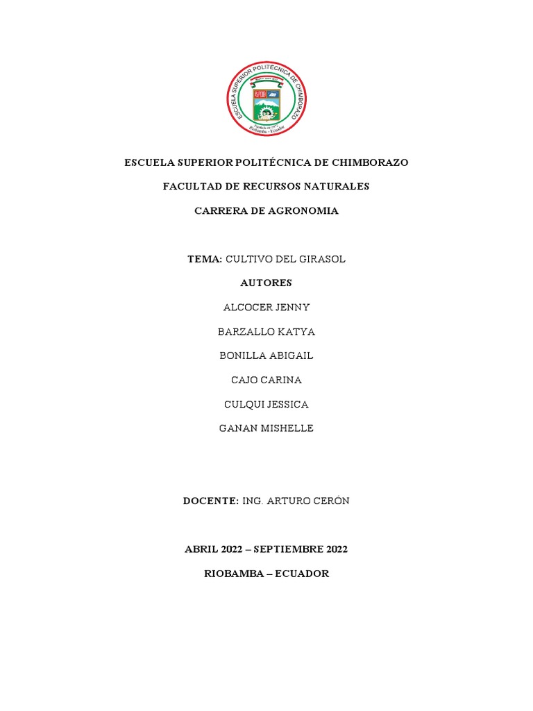 Grupo1 Girasol Pdf Herbicida Flores