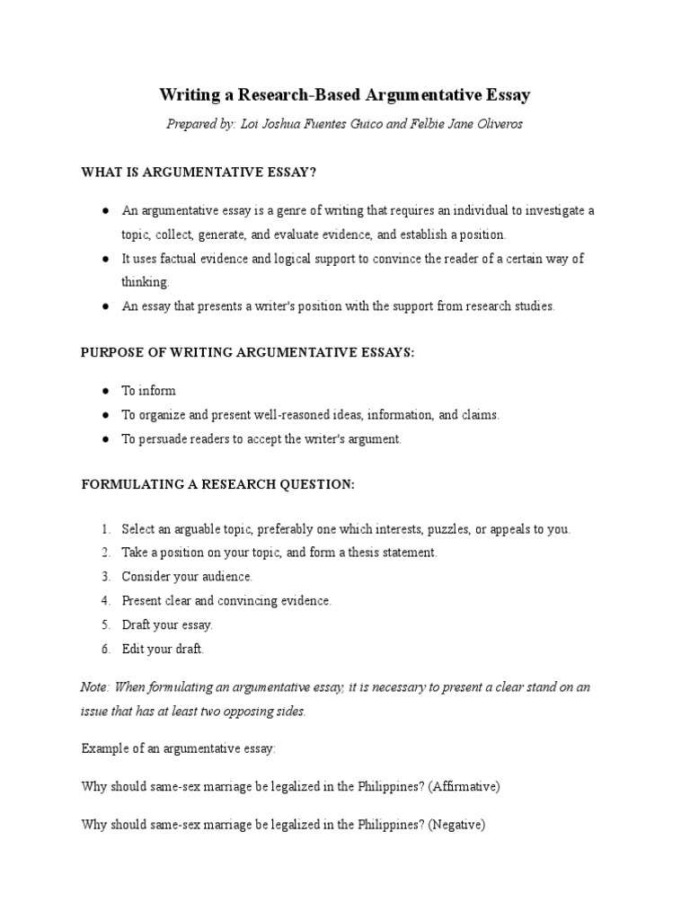 Argumentative Essay Guico Oliveros | PDF | Essays | Citation