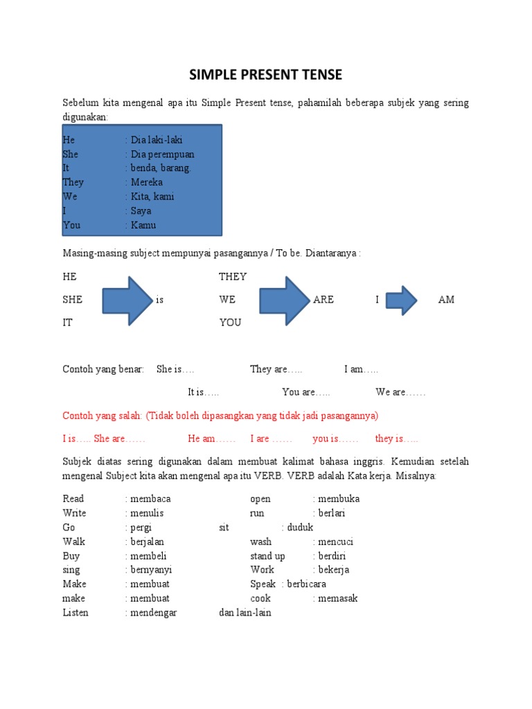 SIMPLE PRESENT TENSE | PDF