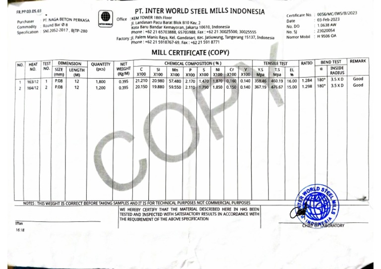 Mill Sheet Is | PDF