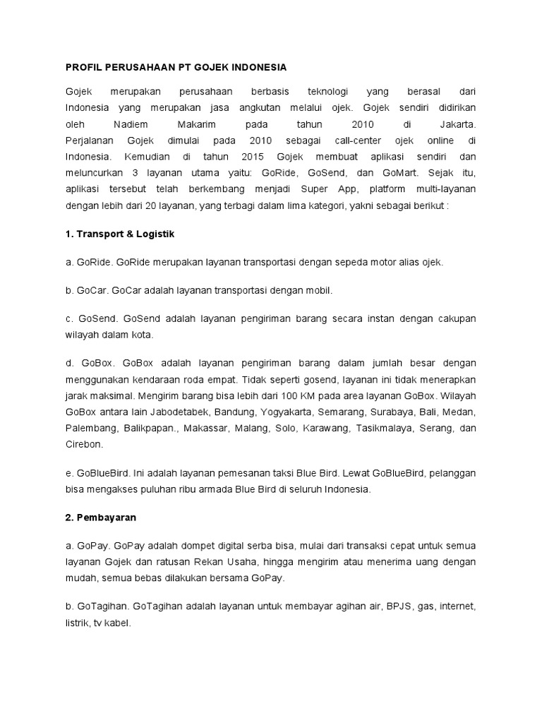 Profil & Analisis PESTEL Gojek | PDF