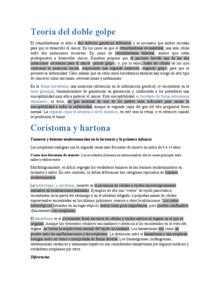 Teoría Del Doble Golpe NEOPLASIA 2 | PDF | Cáncer | Medicina