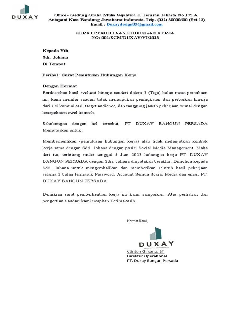 Surat Sdri. Johana | PDF | Karier & Perkembangan