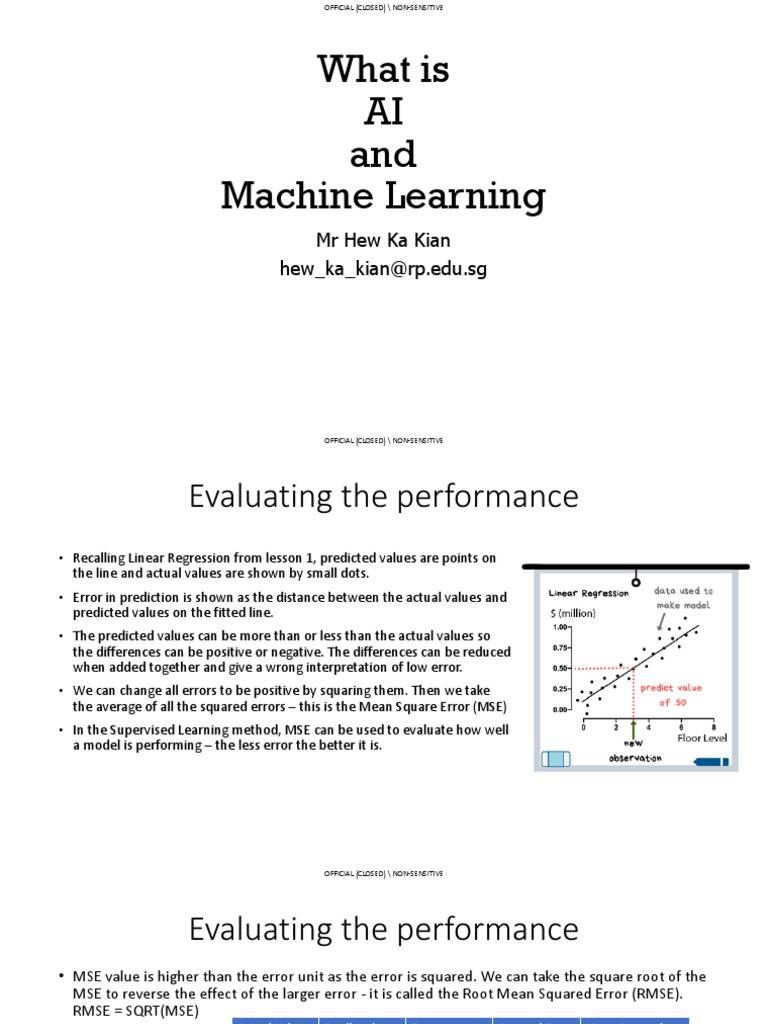 What Is AI and Machine Learning: MR Hew Ka Kian Hew - Ka - Kian@rp ...