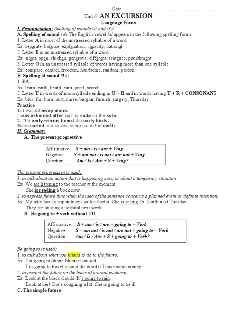 Unit 6 Language Focus | PDF | Syllable | Stress (Linguistics)