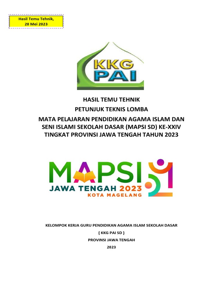 Juknis Mapsi SD Xxiv 2023 | PDF
