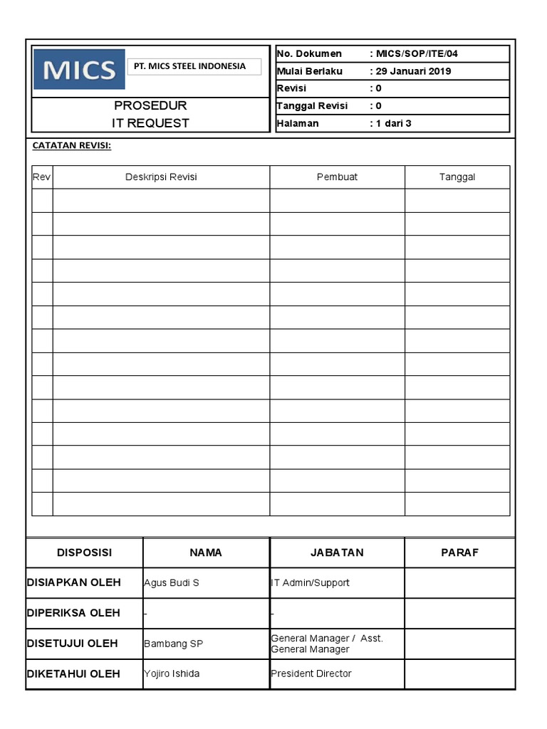 MICS-SOP-ITE-04 - Request IT | PDF