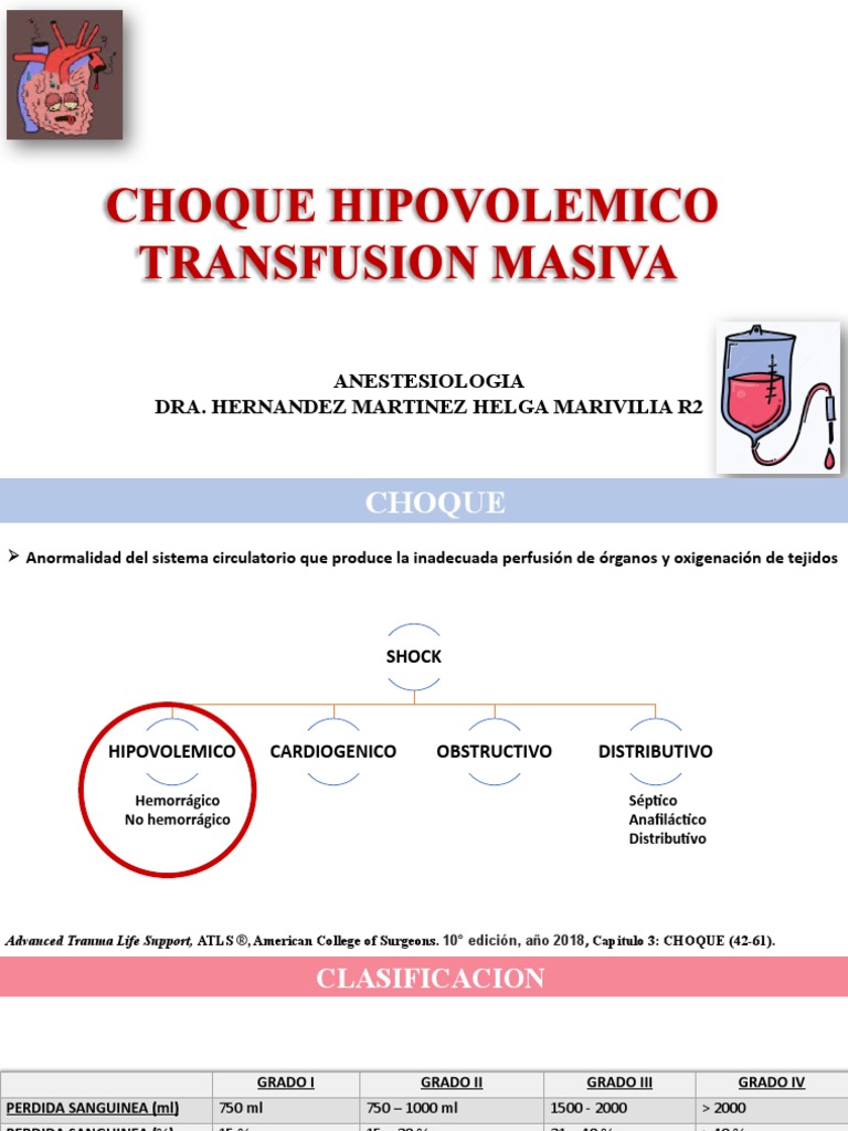 CHOQUE-TRANSFUSION MASIVA | PDF | Choque (circulatorio) | Sangre