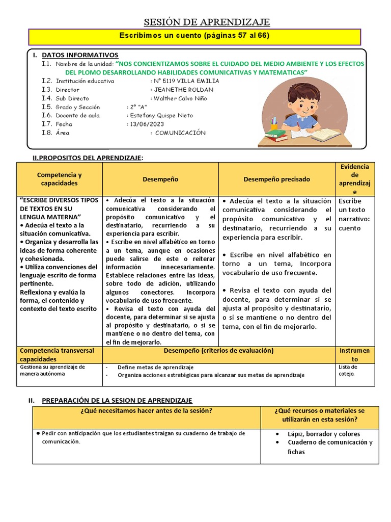 Com - Escribimos Un Cuento | PDF | Aprendizaje | Evaluación