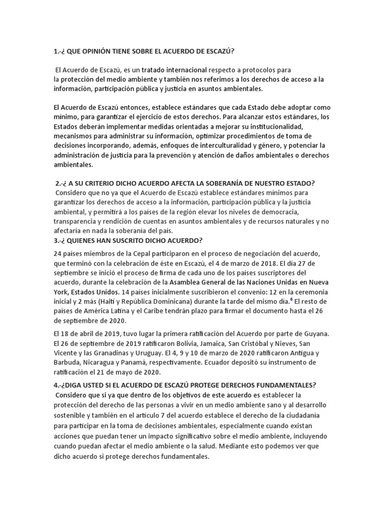 acuerdo de escazu | PDF | Justicia | Crimen y violencia