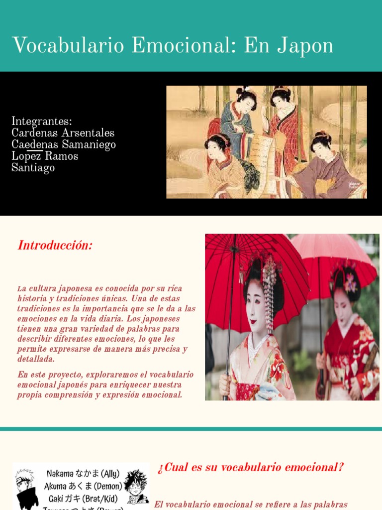 Vocabulario Emocional en Japon | PDF