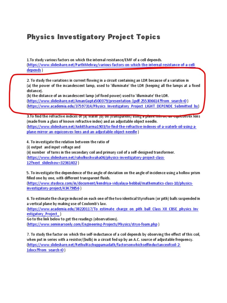 Physics Investigatory Project Grade 12 2023-24 | PDF | Inductor ...